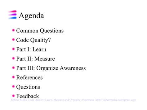 Code Quality Learn Measure And Organize Awareness PPT