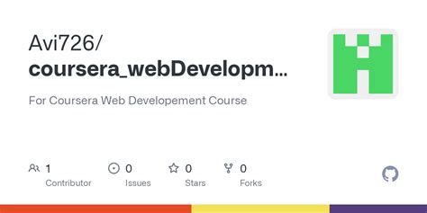 Github Avi726courserawebdevelopment For Coursera Web Developement Course