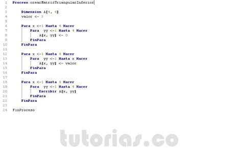 Arreglos Pseudocodigo Crear Matriz Triangular Inferior Tutorias Co My