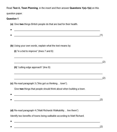 Cambridge Igcse First Language English Language Paper 1 Scheme Unit