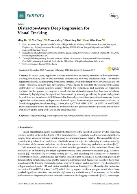 pdf distractor aware deep regression for visual tracking