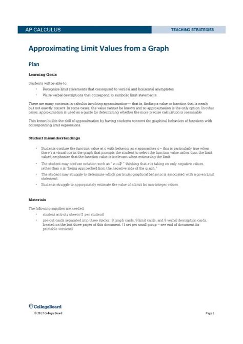 Calculus Pdf Download 172704 Sample Calculus Lesson Plan Unit 1 2018 2019