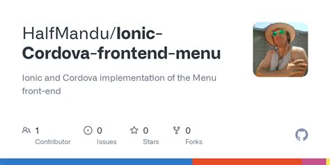 Github Halfmanduionic Cordova Frontend Menu Ionic And Cordova Implementation Of The Menu