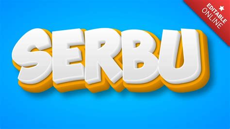 Serbu Yellow White 3d Text Effect Generator
