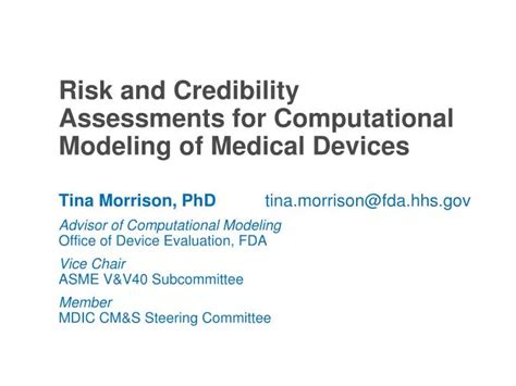 Ppt Risk And Credibility Assessments For Computational Modeling Of