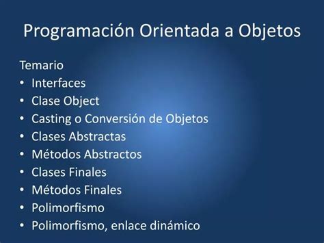 PPT Programación Orientada a Objetos PowerPoint Presentation free download ID