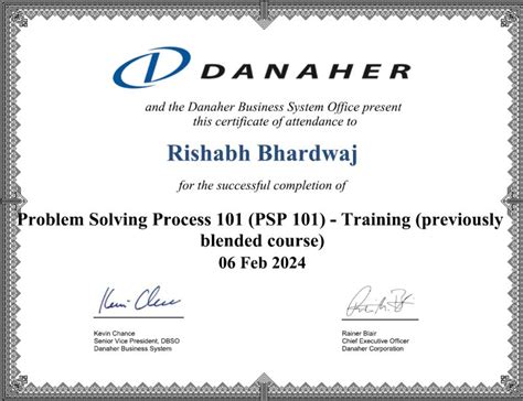 Rishabh Bhardwaj On Linkedin Certification Problemsolving Danaher