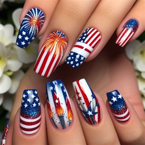 70 4th Of July Nail Art Ideas Star Spangled Perfection Effortlessly July Nails Nail Art