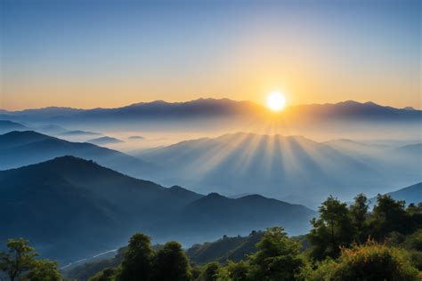 日出山水风景素材 日出山水风景模板 日出山水风景图片高速下载 设图网