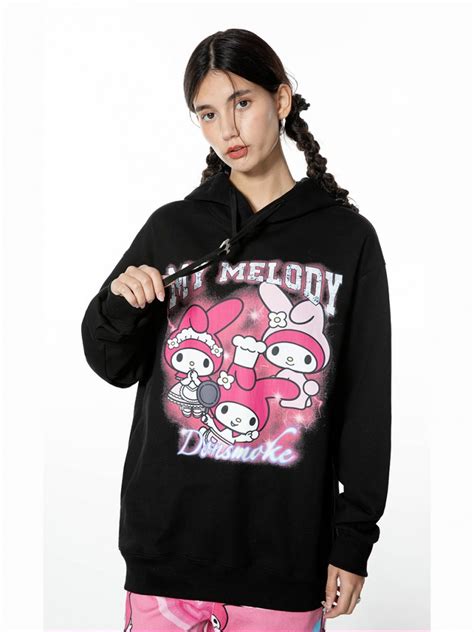 My Melody Prints Front Black Hoodie
