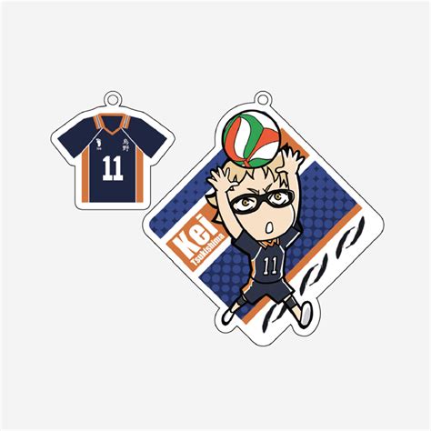 하이큐 유니폼 더블 아크릴 키링 츠키시마 Haikyu Kream