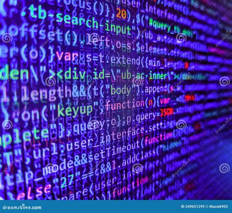 Computing Cyberspace Future And Innovation Concept Writing Program Code On Computer Stock