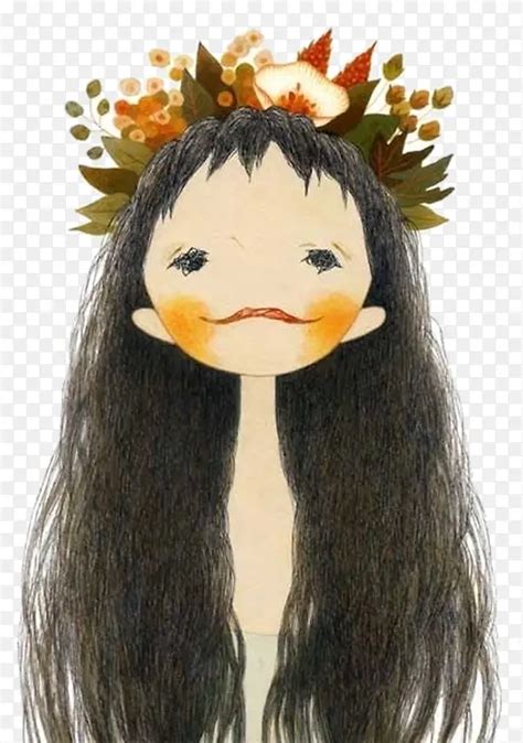 手绘长发美女素材png图片素材下载图片编号ymjkrkvk 免抠素材网