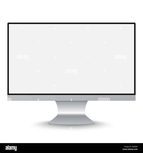 Realistic Monoblock Frame Monitor With Blank White Screen Isolated