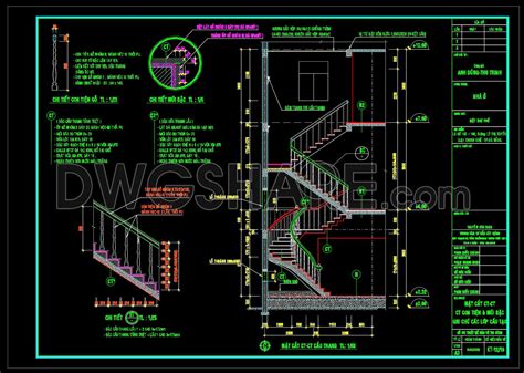 Detailed Drawings Of Stairs In Autocad File
