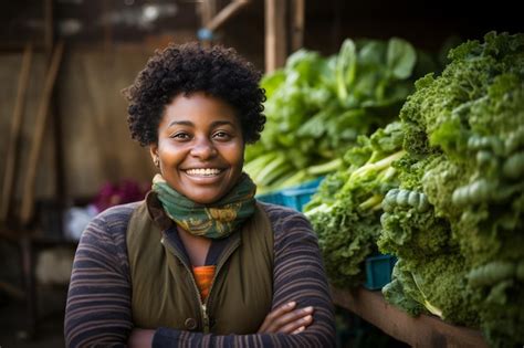 Smiling African Woman Shop Worker In A Supermarket Young Female