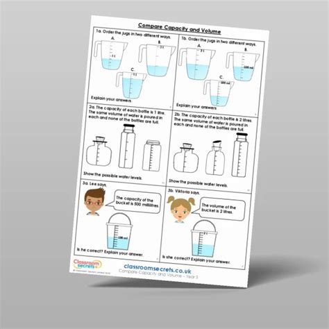 Year 3 Compare Capacity And Volume Homework Resource Classroom Secrets