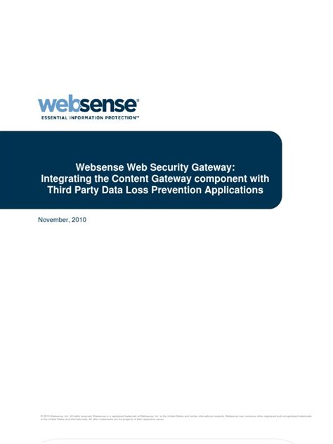 Websense Web Security Gateway Dlp Icap Integration Pdf Proxy Server Gateway