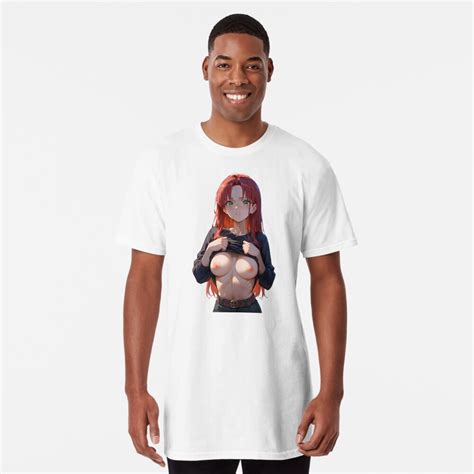 Shy Red Head Anime Girl Flashing Boobs Sticker For Sale By