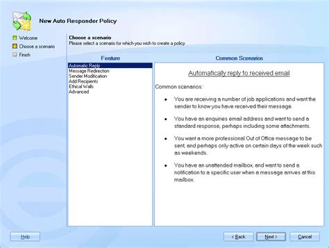 Auto Responder Adding An Automatic Reply Policy