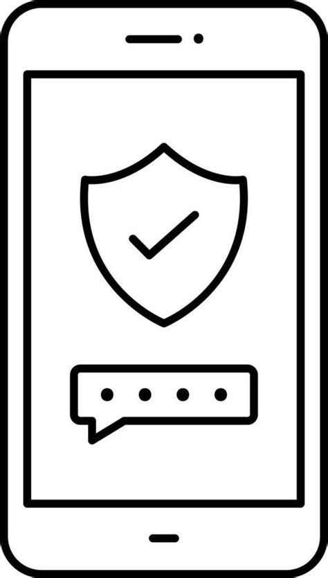 Isolated Secured Password In Smartphone Screen Icon In Line Art