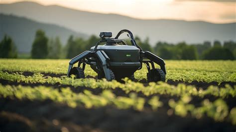 Autonomous Robotic Weed Control In A Field Premium Ai Generated Image