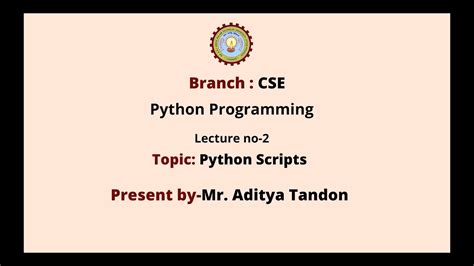 Python Programming Python Scripts Aktu Digital Education Youtube