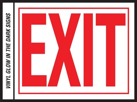HY KO EE 2 Safety Sign Exit Red Legend Vinyl 10 In W X 8 In H Dimensions Plastic Express Inc