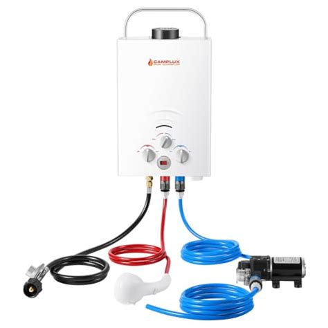 Tankless Water Heater Camplux Gpm Propane Portable Water Heater With Pump Kit White