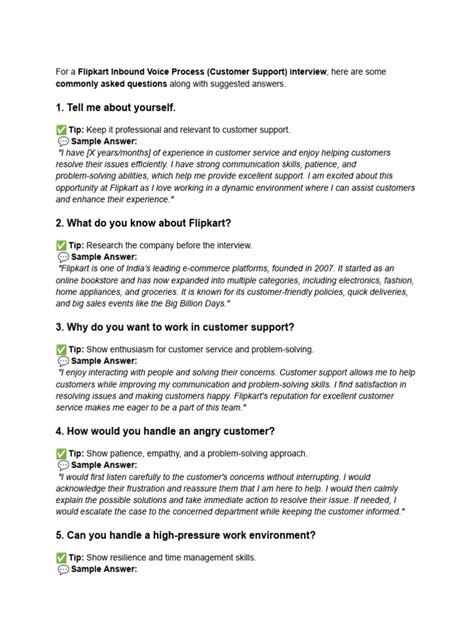 Flipkart Interview Questions Pdf Human Communication Business