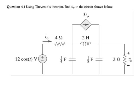 Solved Question Using Thevenin S Theorem Find V In Chegg