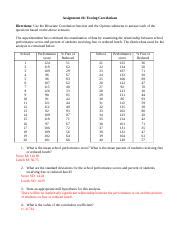 Assignment Doc Assignment Testing Correlations Directions Use The Bivariate Correlation