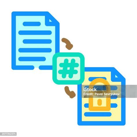hashing algorithm color icon vector illustration stock illustration