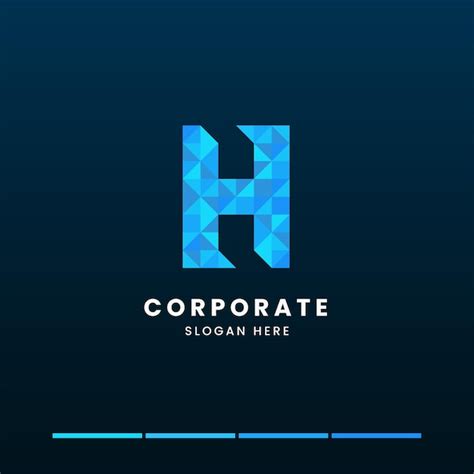 현대 깨끗한 편지 H 기하학적 픽셀 로고 디자인 서식 파일 프리미엄 벡터