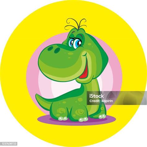 작은 녹색 공룡 자식 흰색 배경에 고립 된 개체 벡터 일러스트 레이션 0명에 대한 스톡 벡터 아트 및 기타 이미지 0명