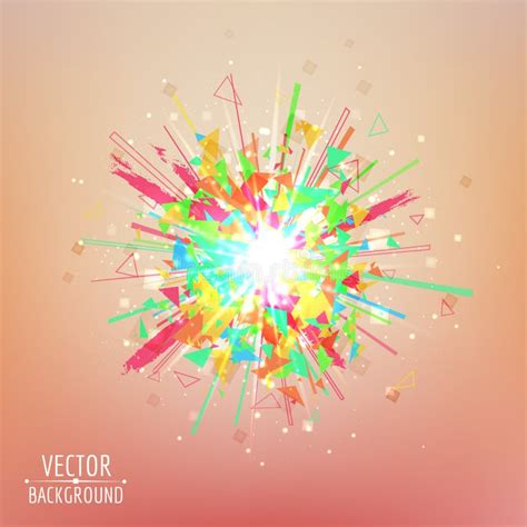 Abstract Vector Explosion Colorful Glowing Blast Stock Vector Illustration Of Party Particle