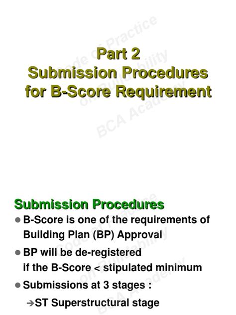 Code Of Practice On Buildability Bca Academy Submission Procedures For