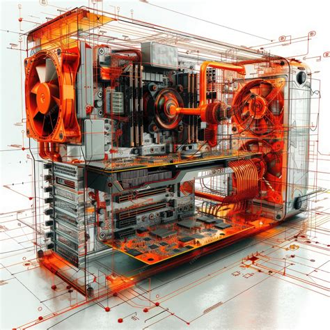 Premium Photo Digital Innovation Computer Cpu Superimposed On