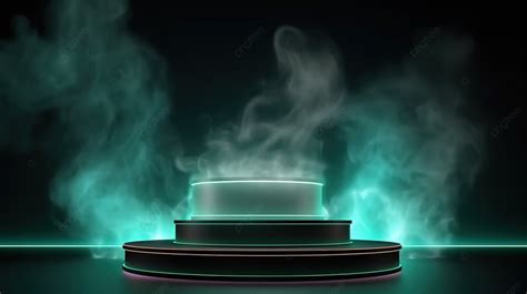 제품 디스플레이를 위한 네온 조명 벽과 연기로 가득 찬 연단의 3d 렌더링 가벼운 터널 ~ 주도의 주도 조명 배경 일러스트 및 사진 무료 다운로드 Pngtree