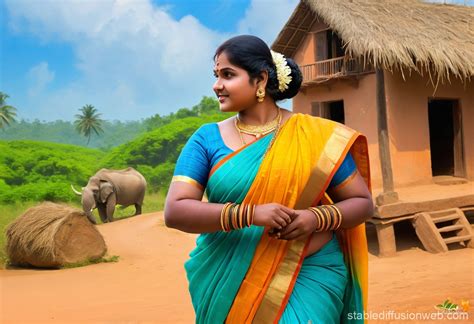 Aunty In Tamil Village Saree Stable Diffusion Online