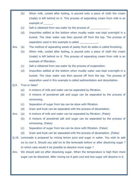 A2zworksheets Worksheet Of Separation Of Substances 01 Metals And Non Metals Science