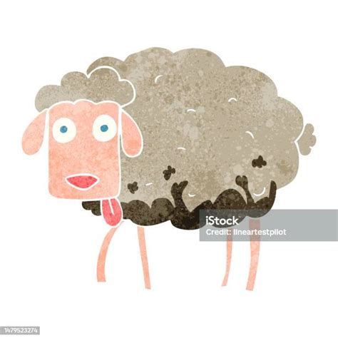자유형 복고풍 만화 진흙 양 귀여운에 대한 스톡 벡터 아트 및 기타 이미지 귀여운 그런지 이미지 기법 기이함 Istock