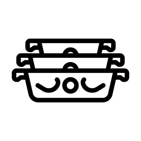 Ceramic Baking Dish Kitchen Cookware Line Icon Vector Illustration