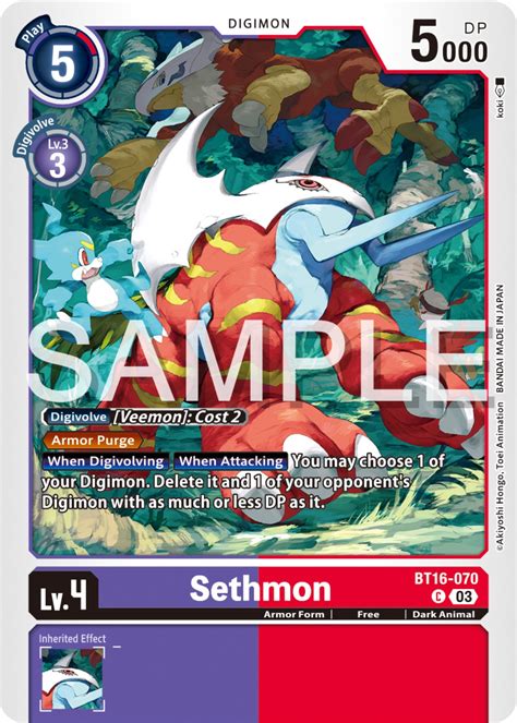 Sethmon Beginning Observer Digimon Card Game
