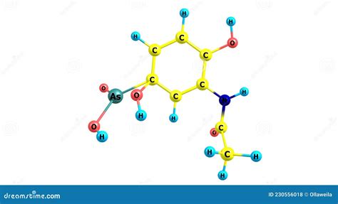 Acetarsol Molecular Structure 3d Model Molecule Anti Infective Drug Structural Chemical