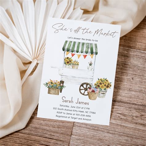 Shes Off The Market Bridal Shower Invitation Farmers Market Bridal