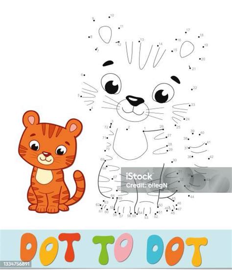 도트 퍼즐 점 게임을 연결합니다 호랑이 벡터 일러스트레이션 0명에 대한 스톡 벡터 아트 및 기타 이미지 0명 벡터 세로 구도 Istock