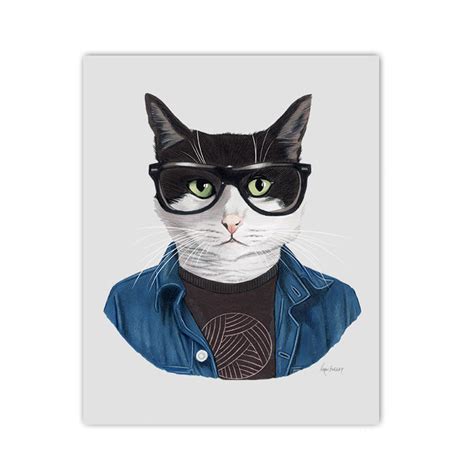 Nerd Cat Art Print Berkley Illustration