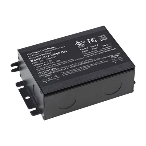 24v Dc 60w Electronic Transformer In J Box 25a Triac Dimmable 120vac