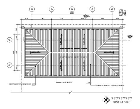 Autocad House Truss Span Roof Plan Cad Drawing Pitched Roof Drawing